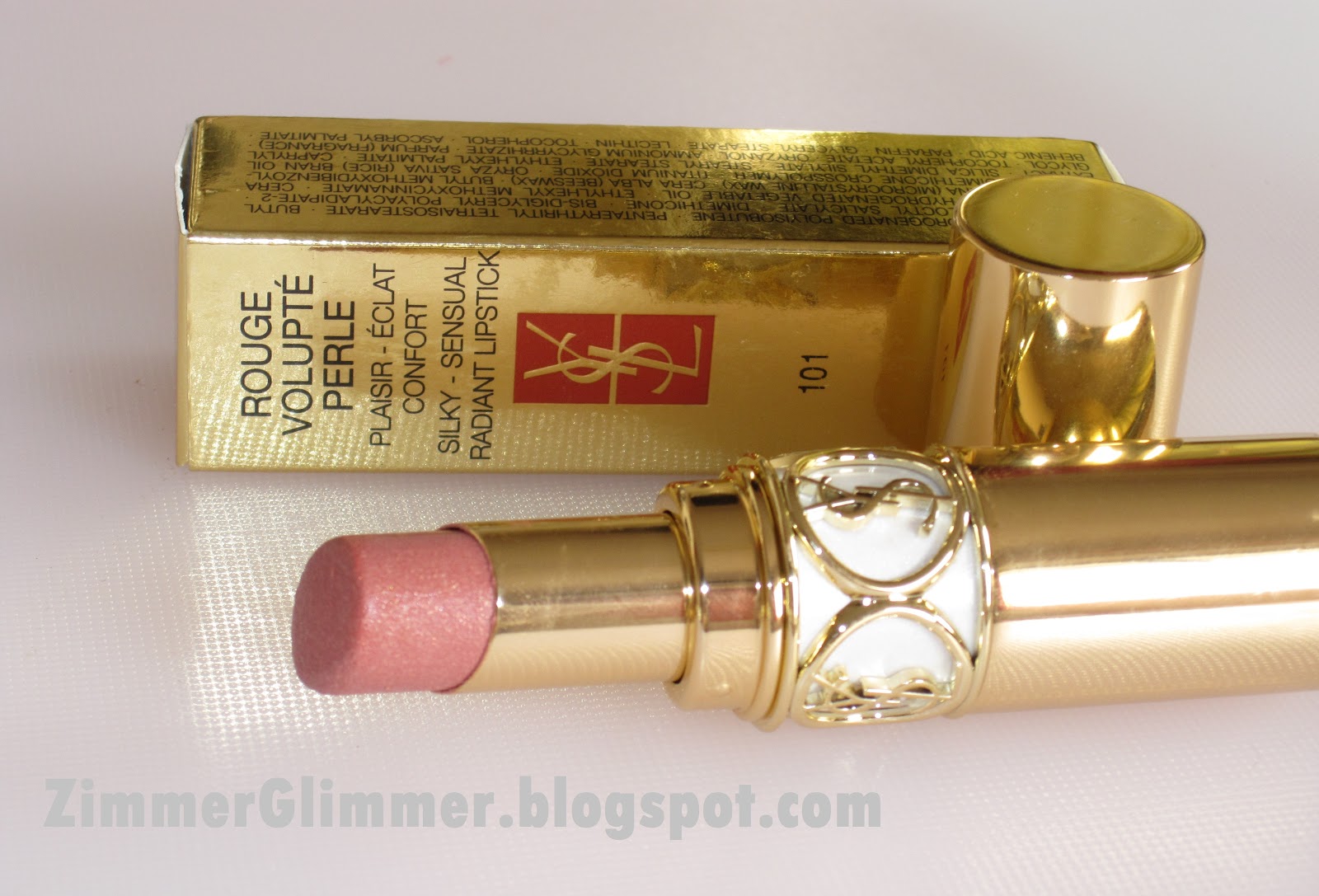 Zimmer Glimmer: YSL ROUGE VOLUPTÉ PERLE in Beige Caress #101