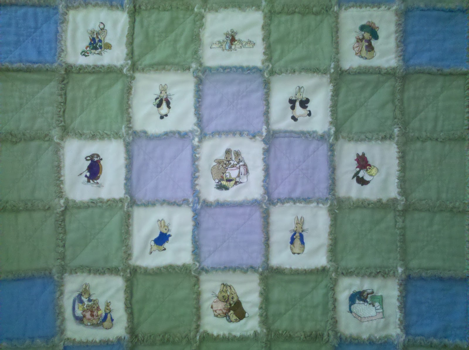 PURPLE SAGE ORIGINALS: Rag Quilt with Characters from Beatrix Potter's ...