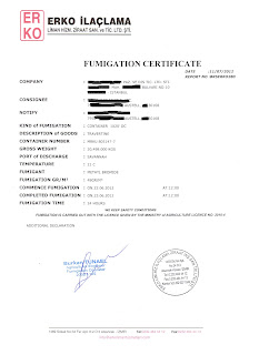 POMPI: Fumigation Certificate