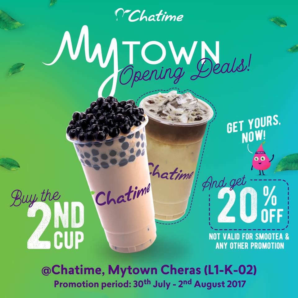 Chatime新分店开张促销！饮料折扣20% - Leesharing