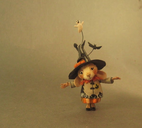 Aleah Klay Studio: Miniature Witch mouse Folk art painting #2 Halloween ...