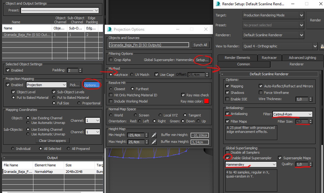 3Ds MAX: NORMAL MAP - PROJECTION