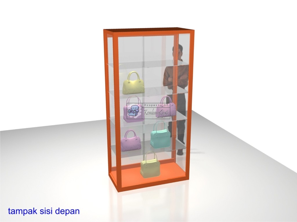 Etalase Display Kaca Untuk Memajang Tas | Etalase Display Showcase ...