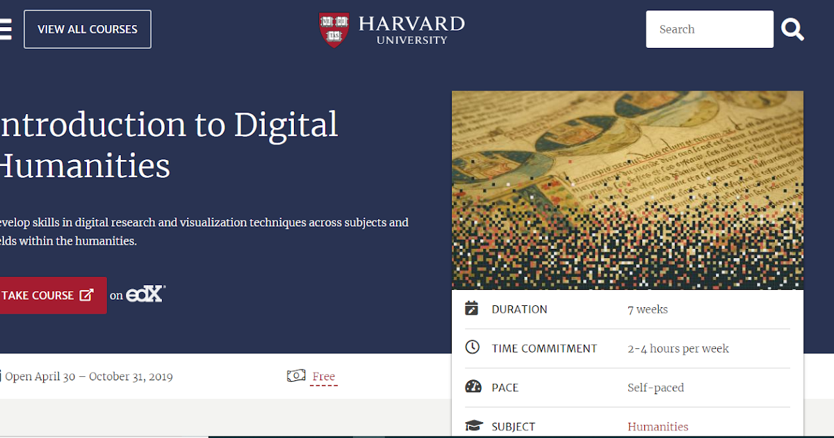 Introduction to Digital Humanities - Online Course by Harvard University