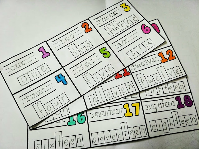 ASH THE TEACHER: Numbers Spelling Flipbook 1 & 2