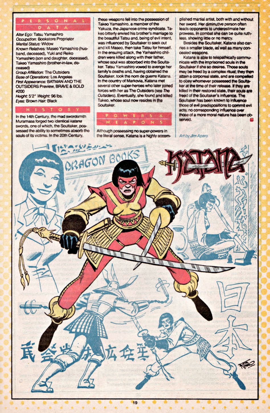 The Dork Review: Outsider's Who's Who Pages by Jim Aparo