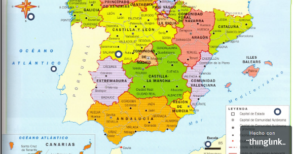 Las partes de un mapa (Thinglink)