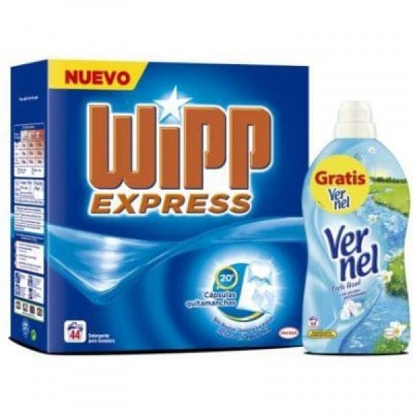 zonadelascompras: WIPP EXPRESS MALETA DE 44 LAVADOS + SUAVIZANTE VERNEL ...