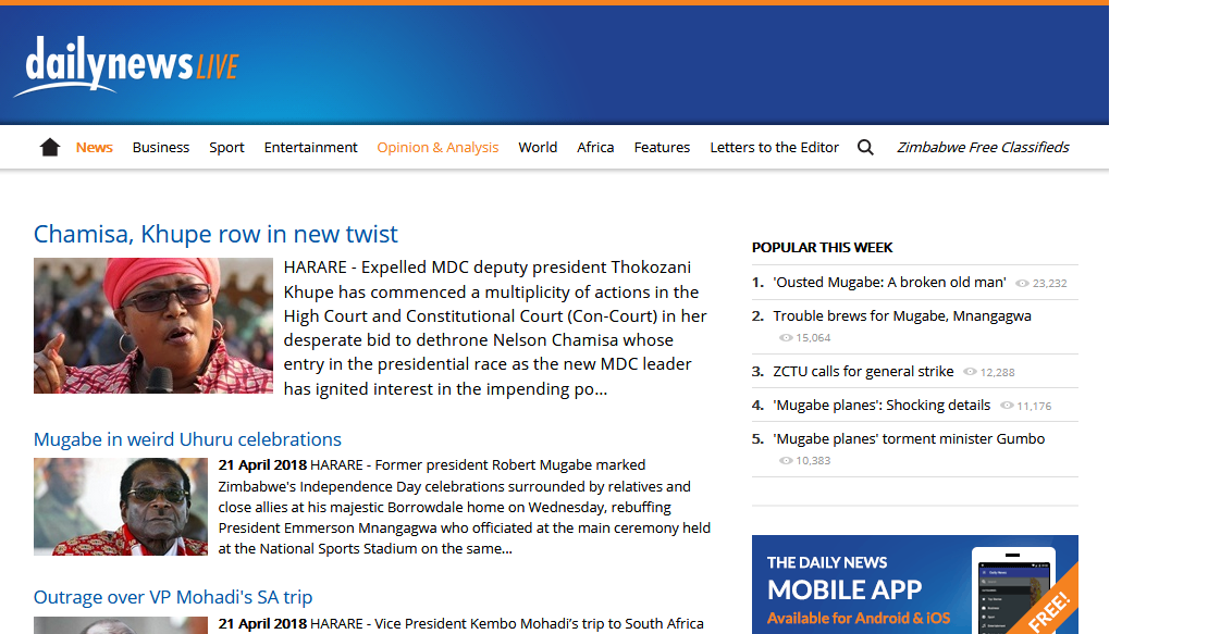 epapers,news papers,online papers,daily business news: Zimbabwe E News ...