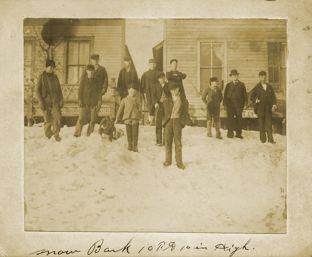 Schoolchildren outside during a blizzard in Nebraska in 1888. : r ...