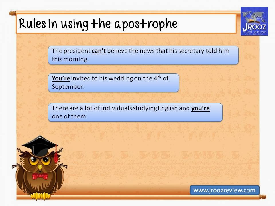 Rules in Using the Apostrophe - Learn English with Pictures