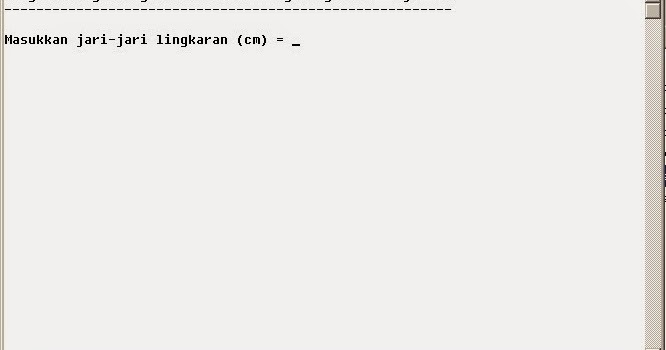 Program Menghitung Luas dan Keliling Lingkaran