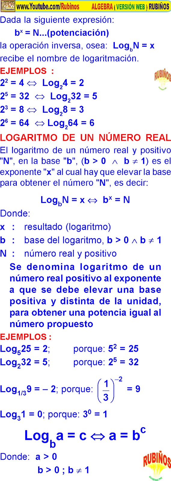 LOGARITMO PROBLEMAS RESUELTOS PREUNIVERSITARIOS