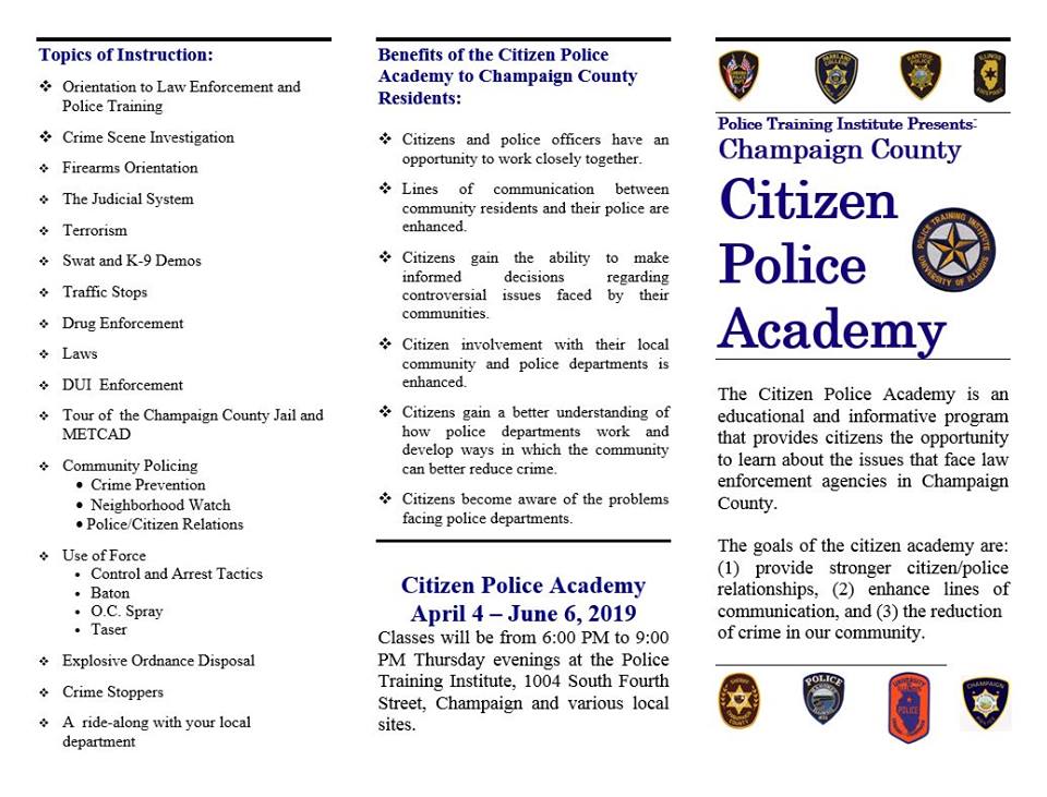 Cheat Sheet: C-U Local: Citizen Police Academy