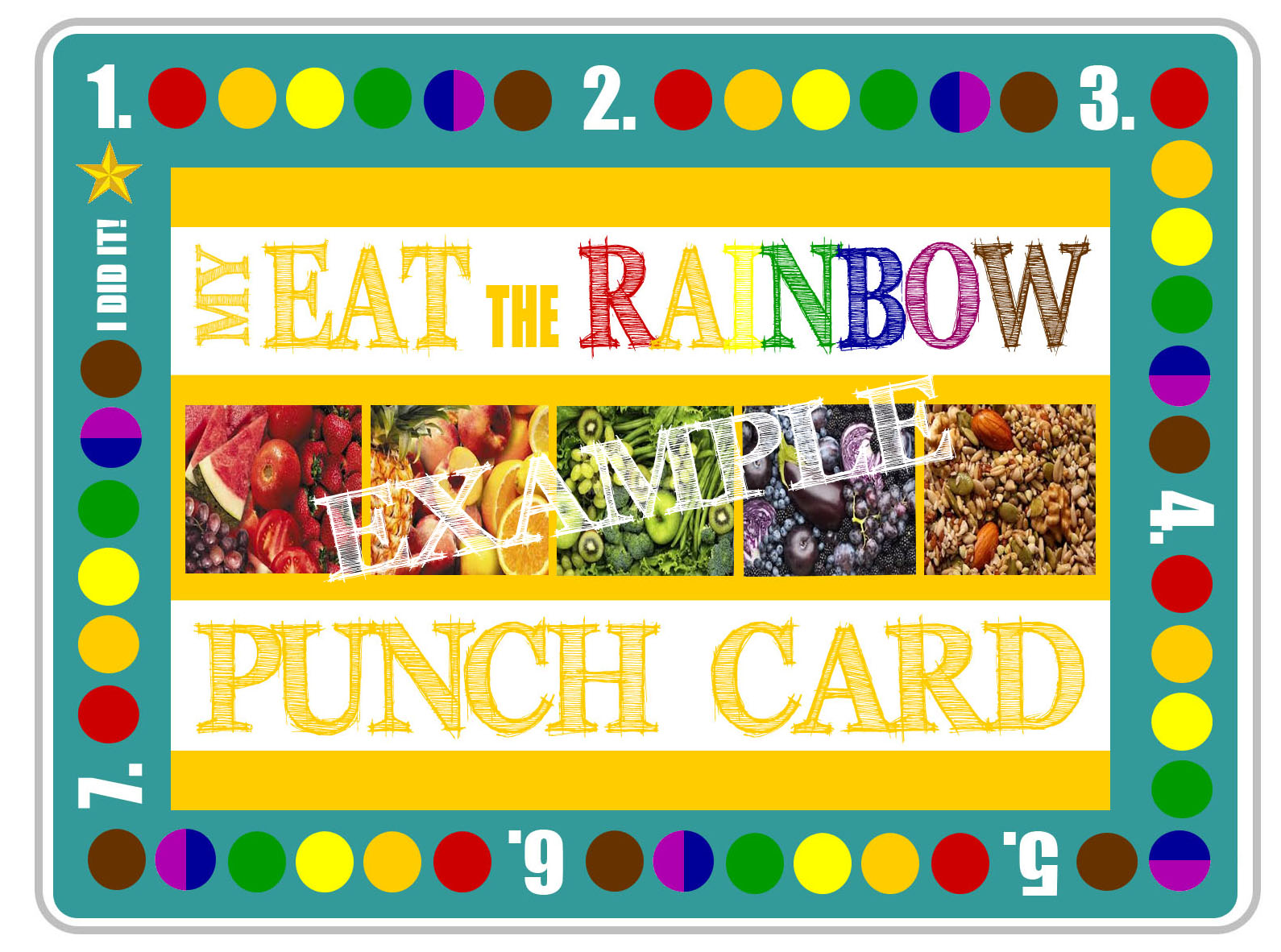 Miss Poppins: Eat the Rainbow Punch Cards for Kids