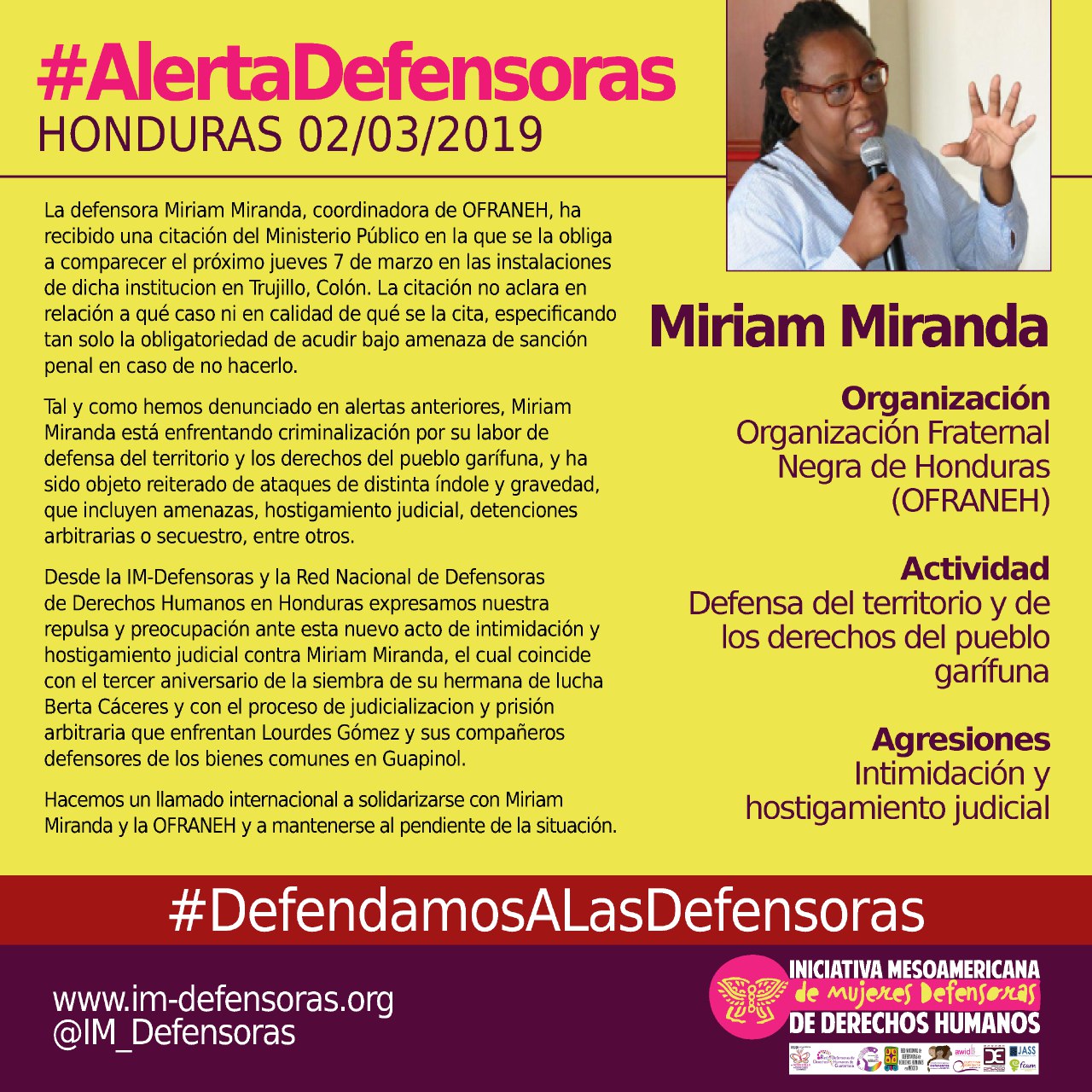 chiriquinatural.com: La activista Miriam Miranda de OFRANEH citada por ...