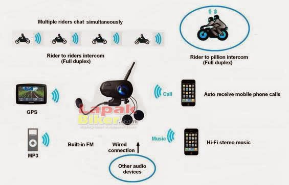 F9 - Bluetooth Headset & Conference call Intercom - Lapak Biker