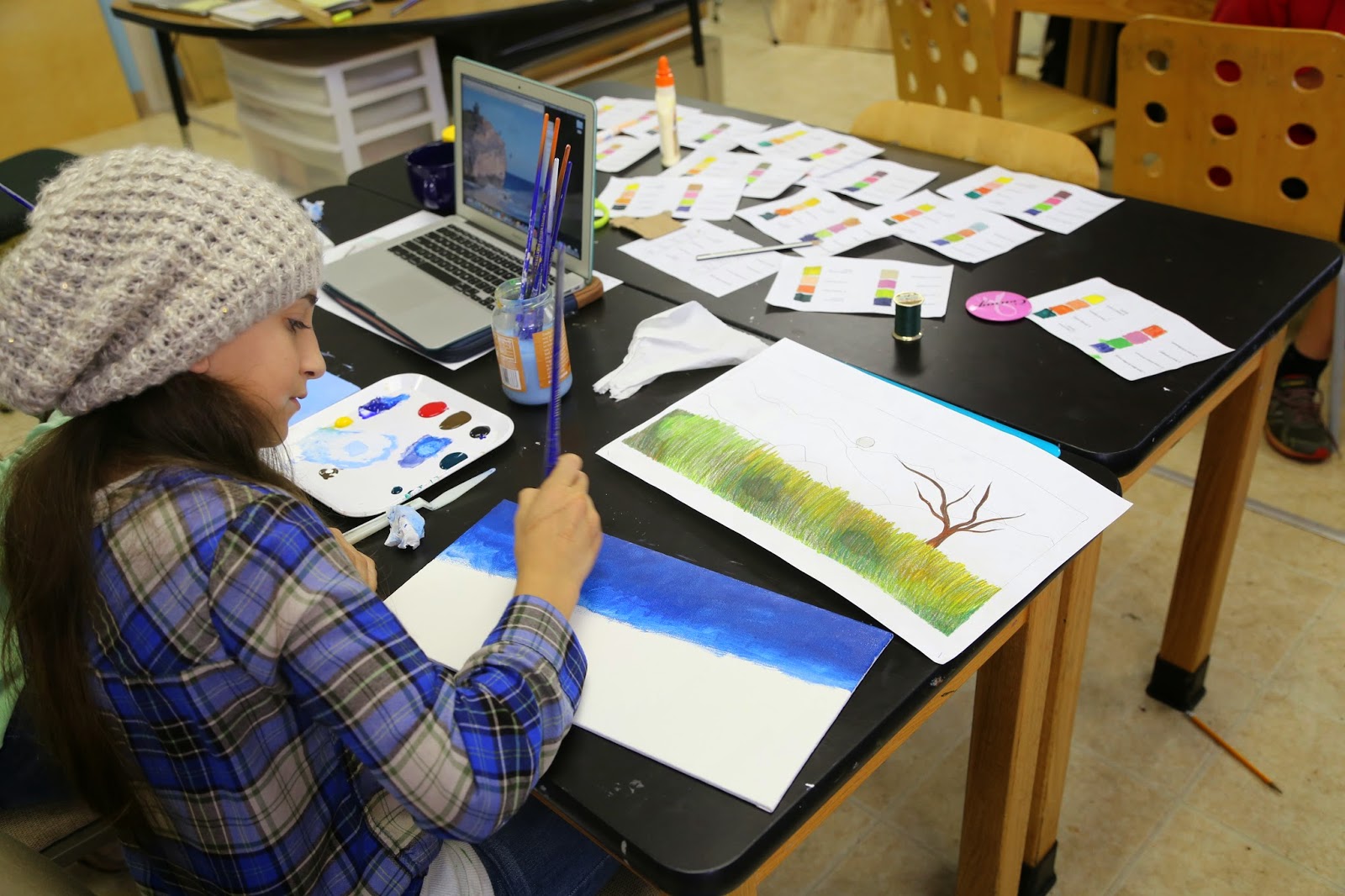 Grauer Art: Landscape painting, 7th Grade Art