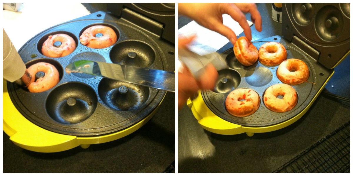 Mini Gluten-Free Cherry Chip Donuts (w/Cherry Glaze)