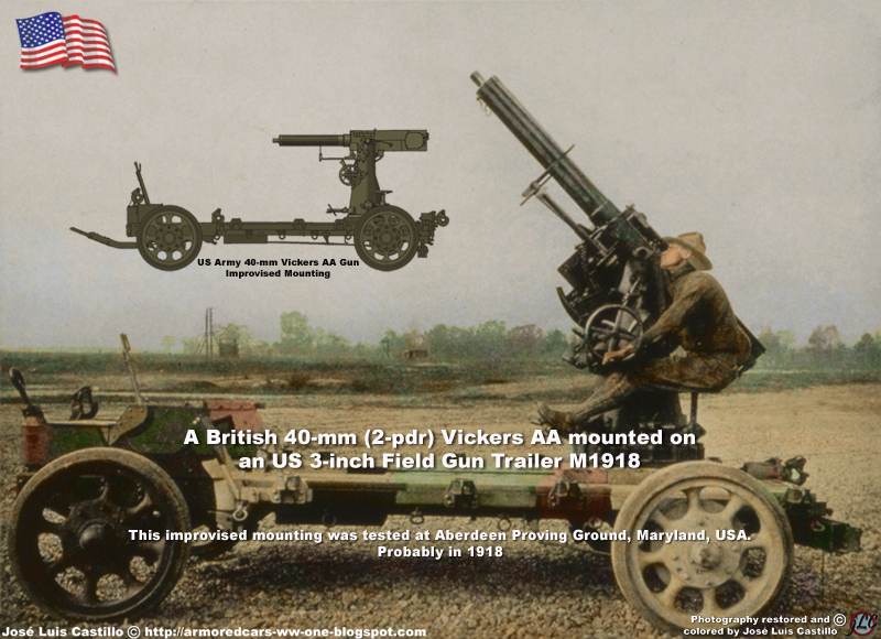 Armored Cars in the WWI: A British 40-mm (2-pdr) Vickers AA Gun mounted ...