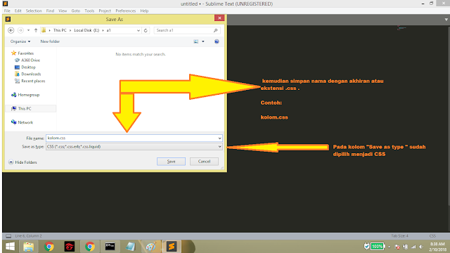 cara menyimpan file css