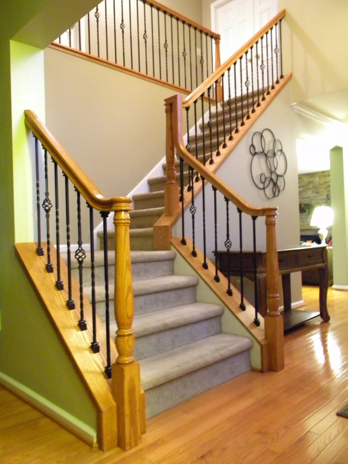 Metal Stair Balusters With Wood Rails