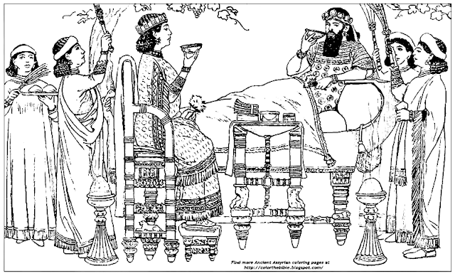 Color This Assyrian King and Queen | Color The Bible