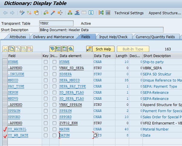 SAP ABAP 4 Tutorial: VF02 Header Level Enhancement