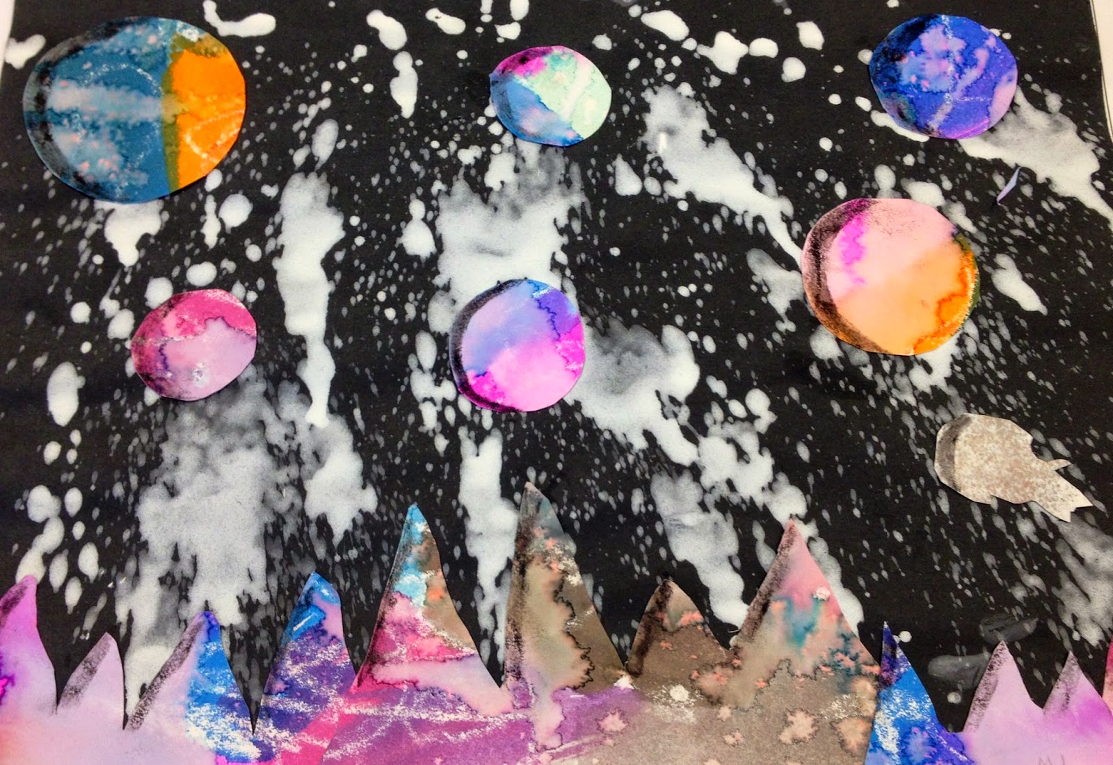 The Glitter Queen: Mixed Media Space Collages