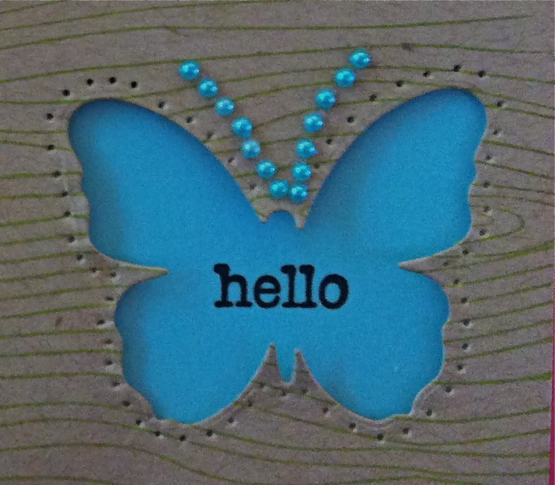 TeaDub Design: Butterfly Hello Recessed Window Card