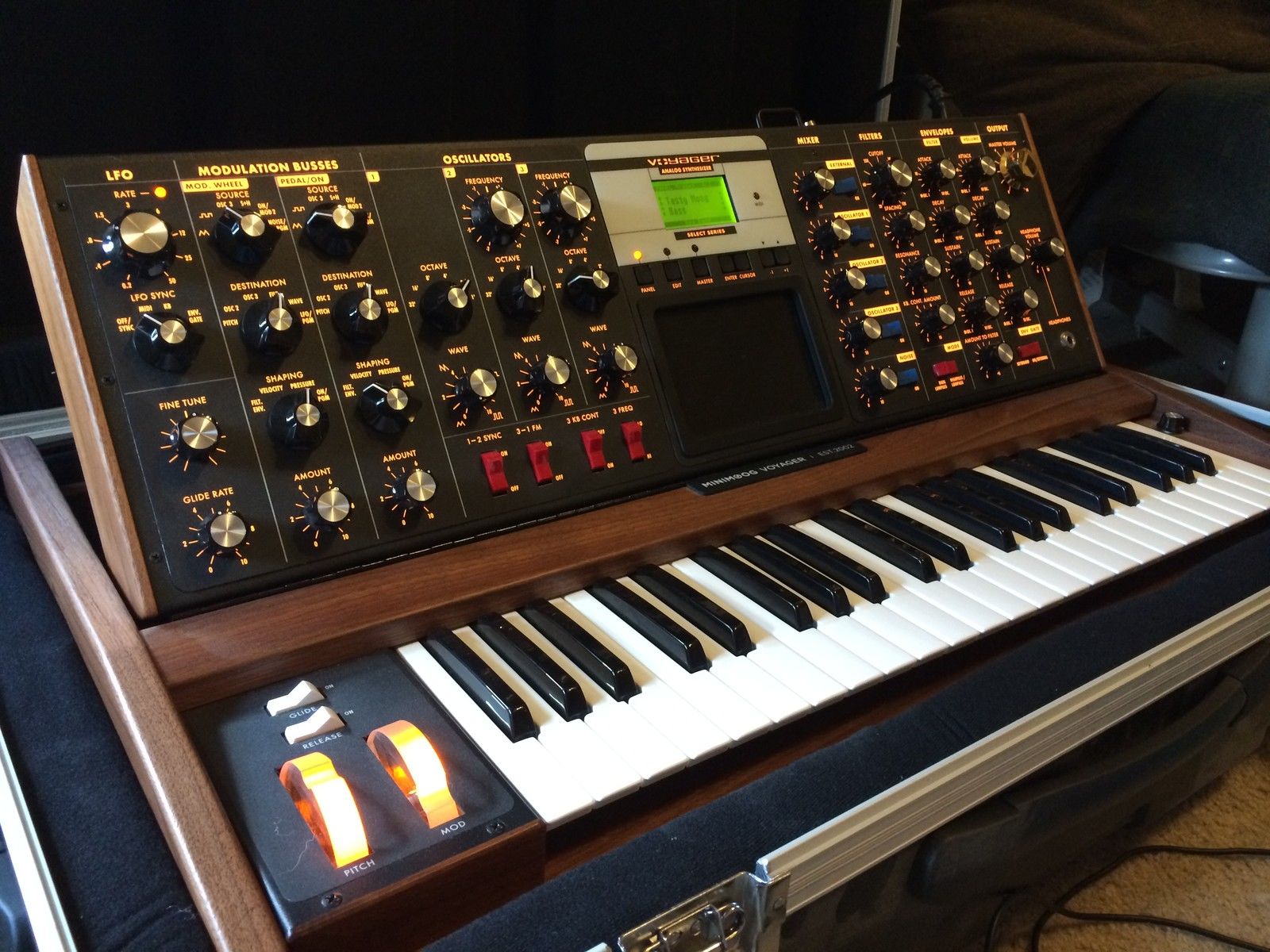 MATRIXSYNTH: Moog Voyager Select Series AMBER with Anniversary Knob