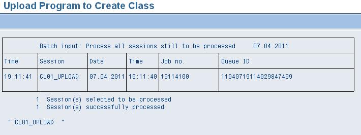 SAP Helps: Upload program to create Class