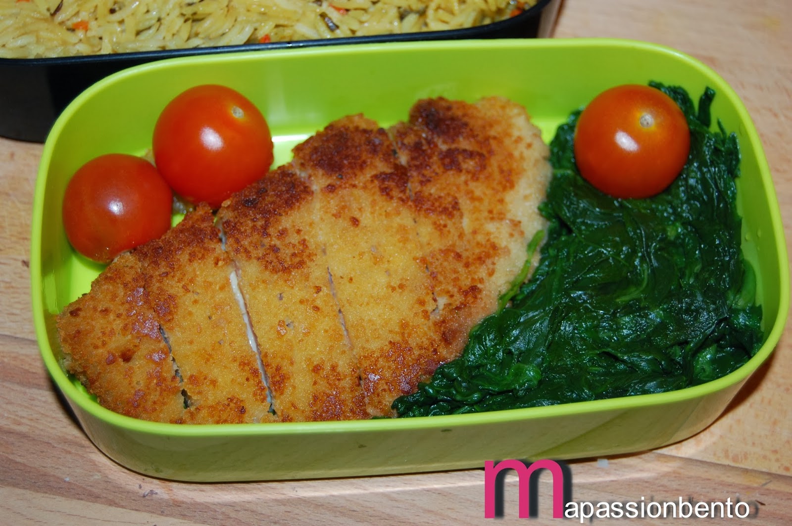 Ma passion bento: Bento cordon bleu, épinard