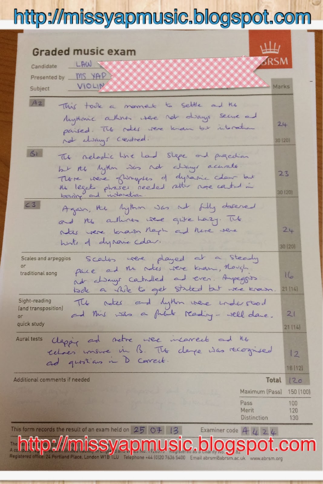 MsYap-Violin Piano@音乐教室: Violin and Piano - Pass with Distinction Exam ...