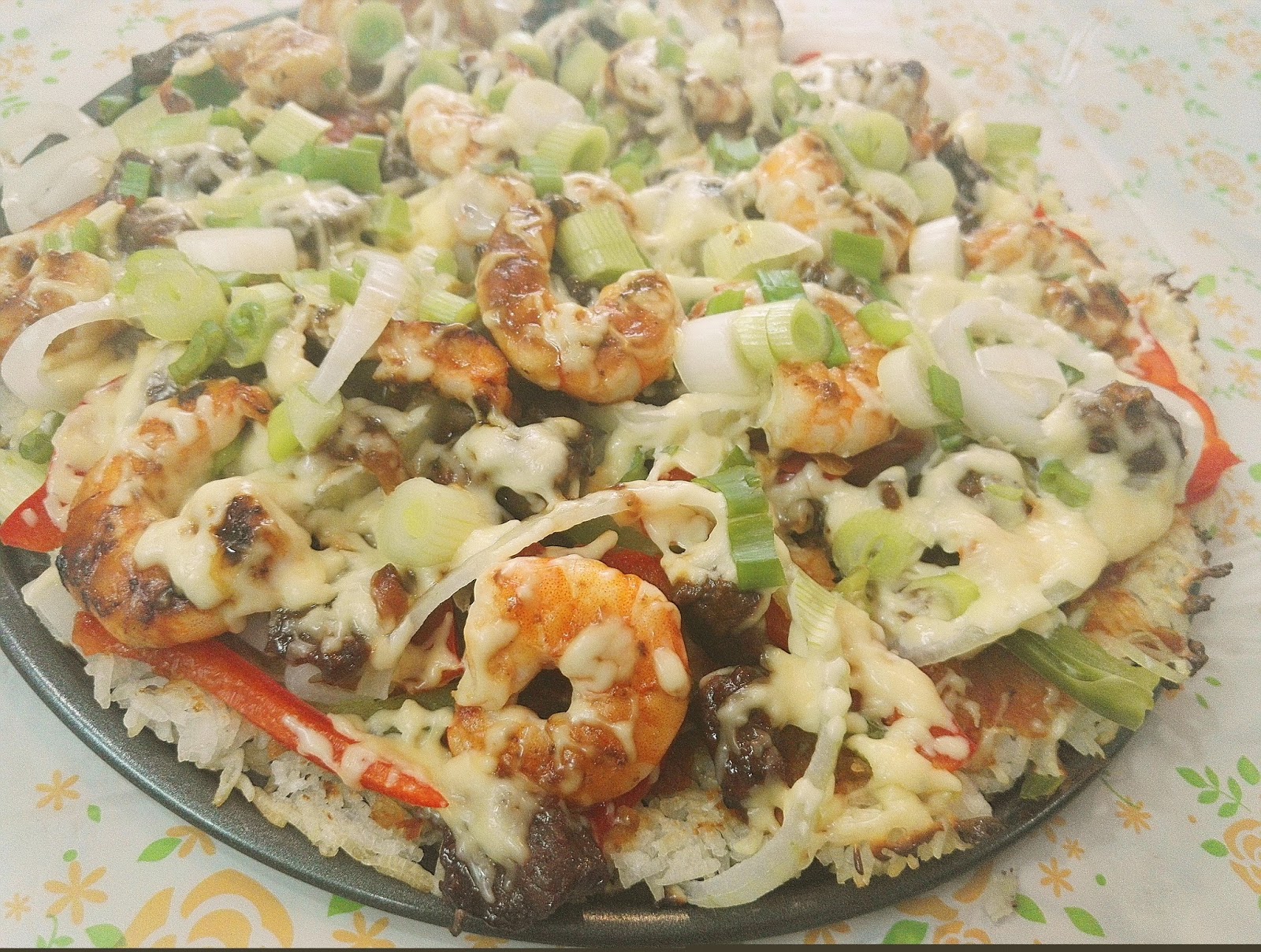 Crafty Ilocana: No-Bake Spicy Rice Pizza