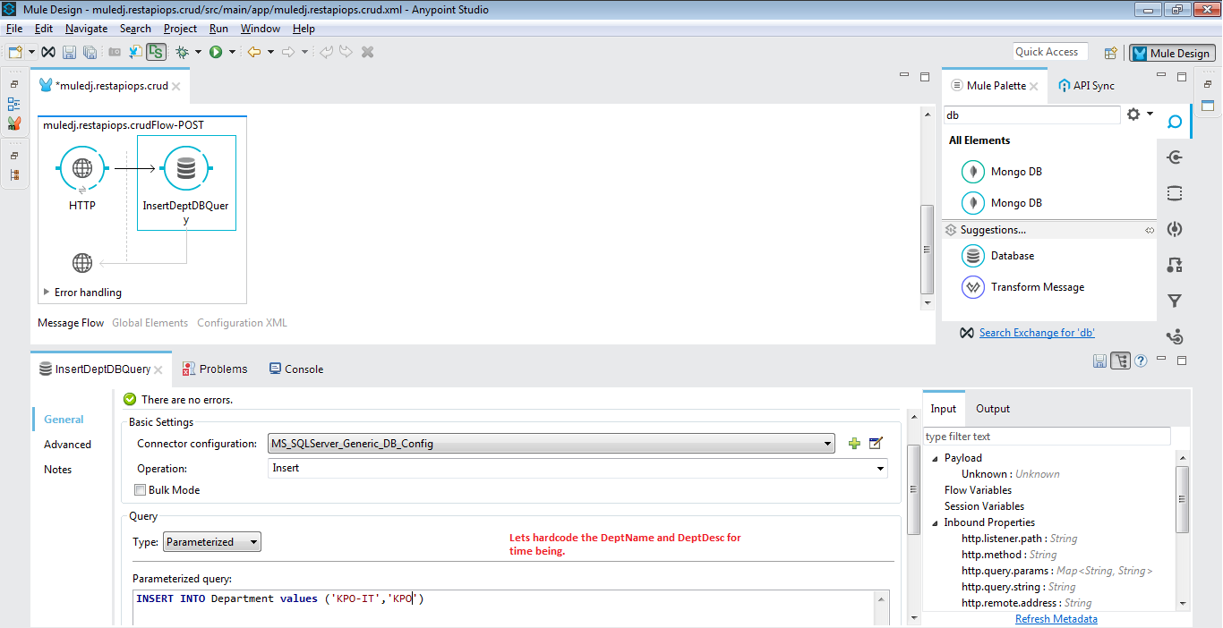 Mule ESB Tutorials: Building Restful API | CRUD Operations Mule ESB Tutorials: Building Restful API | CRUD Operations