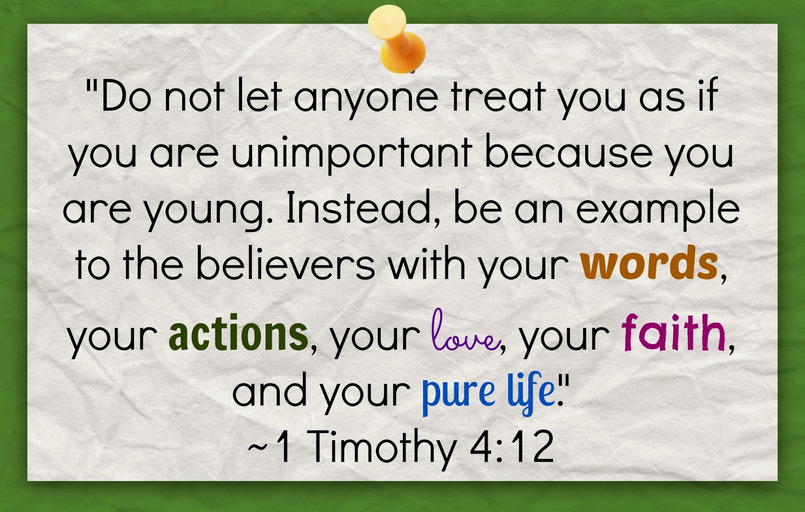 Tessa Emily Hall ~ Christ is Write: Friday's Reflection: 1 Timothy 4:12