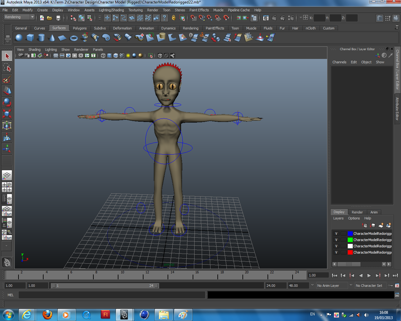 Mark Howlings - Character Design and Animation: Rigging My Character