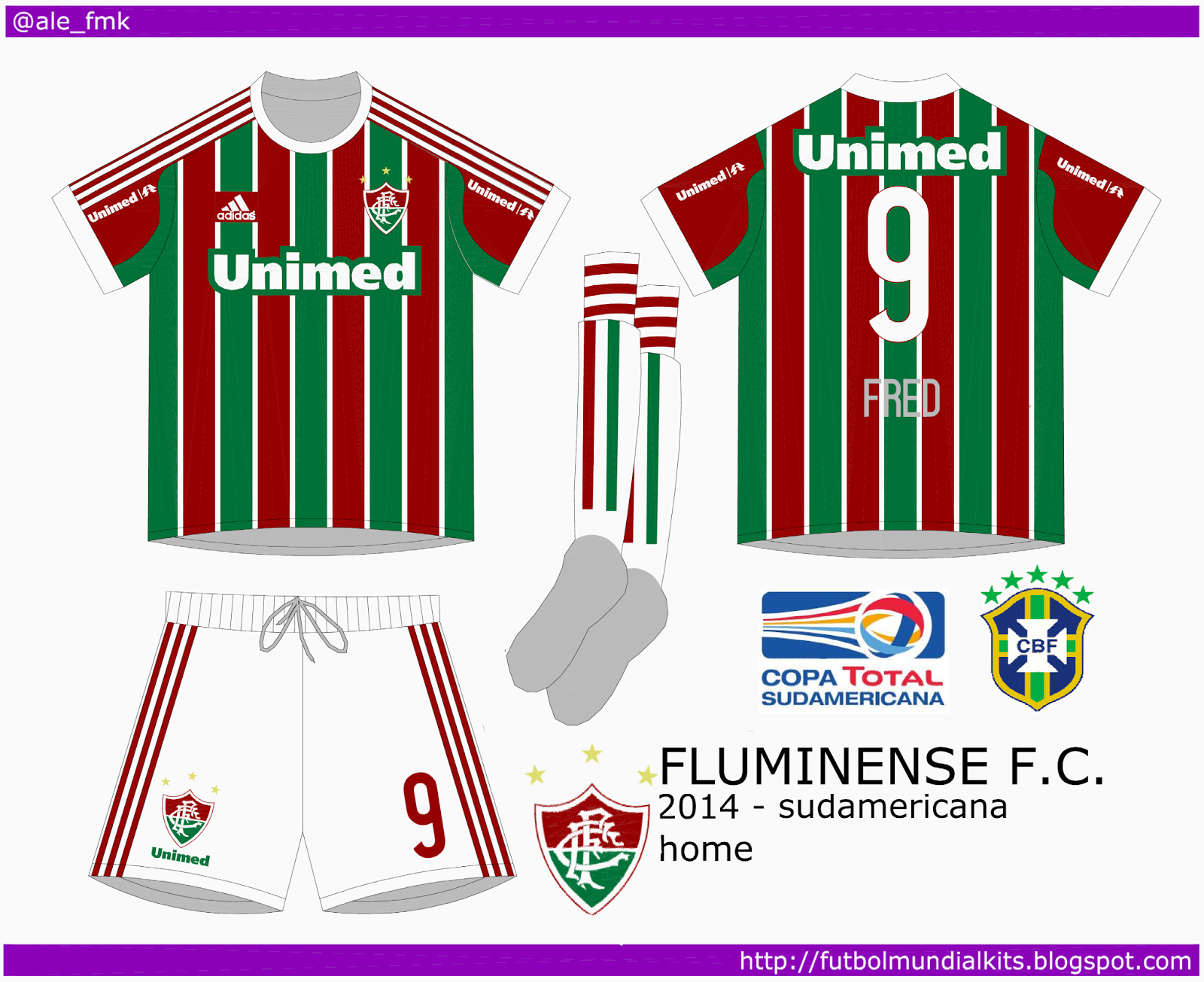 Fútbol Mundial Kits - Uruguay: Fluminense F. C. - 2014 (copa sudamericana)