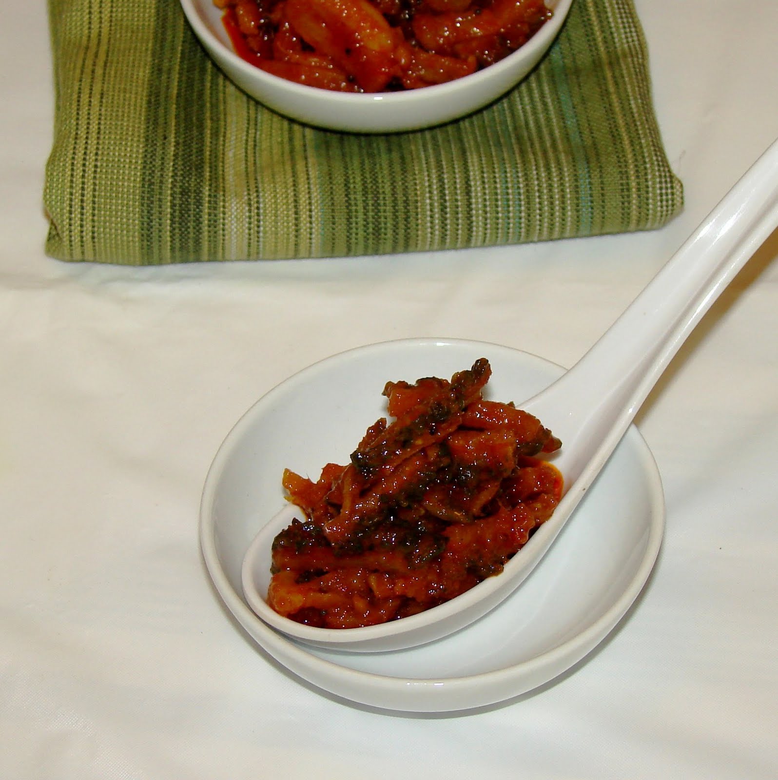 Pavakka Inji Achar/ Bitter gourd Ginger Pickle