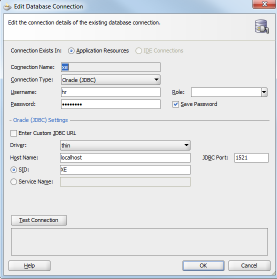 Creating Database And Application Server Connections In