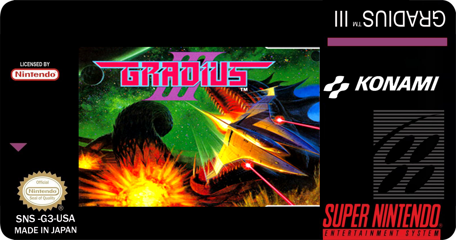 Super Nintendo Labels: Gradius III