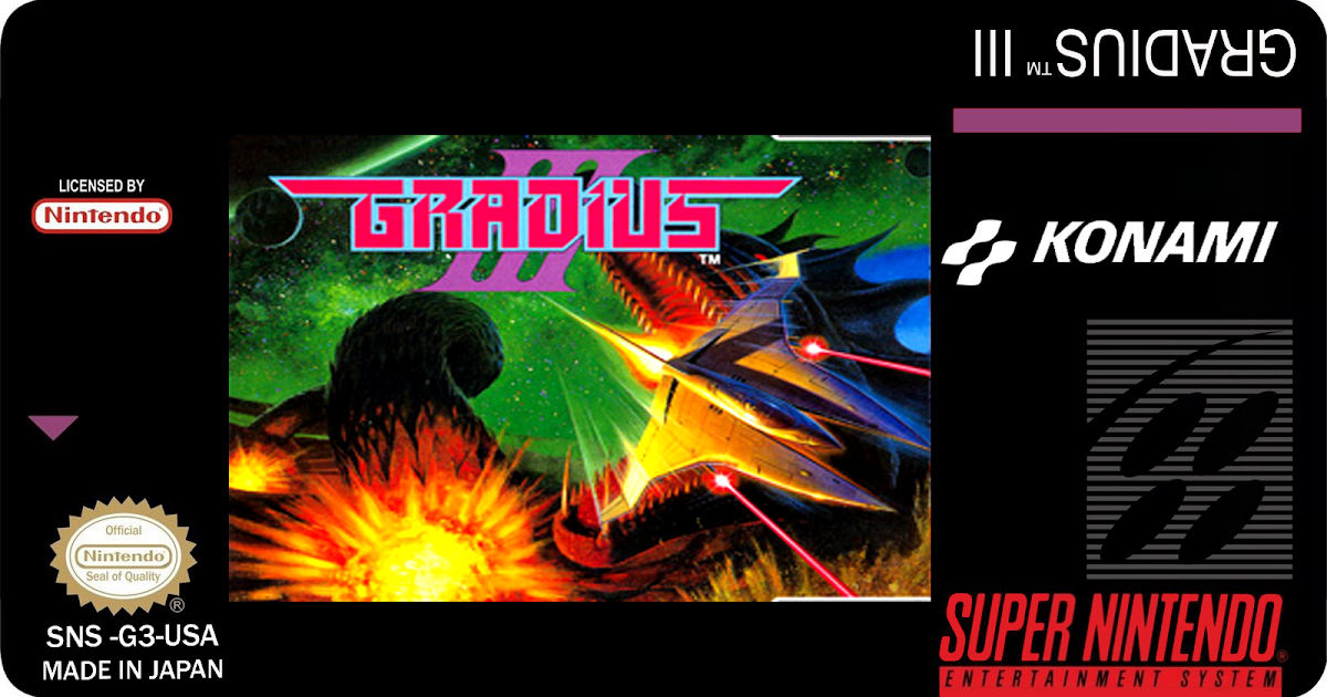 Super Nintendo Labels: Gradius III