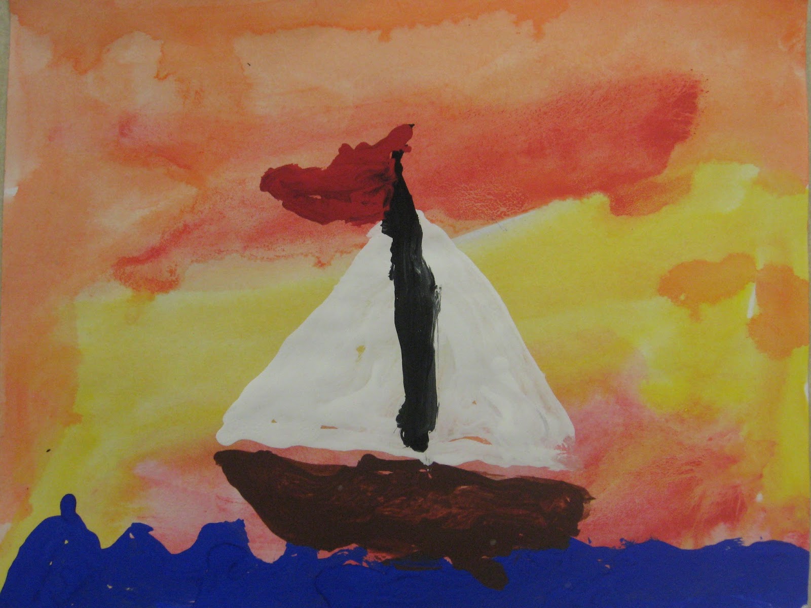 Miss Young's Art Room: Kindergarten Sunset Sailboats