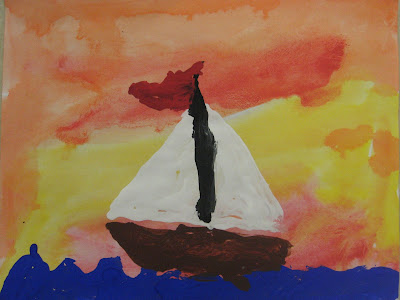 Miss Young's Art Room: Kindergarten Sunset Sailboats