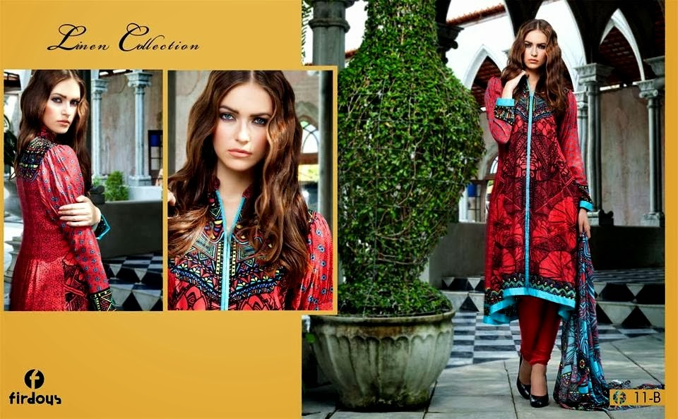 Best Linen Dress for Girls by Firdous | Firdous Viscose Collection 2014 ...