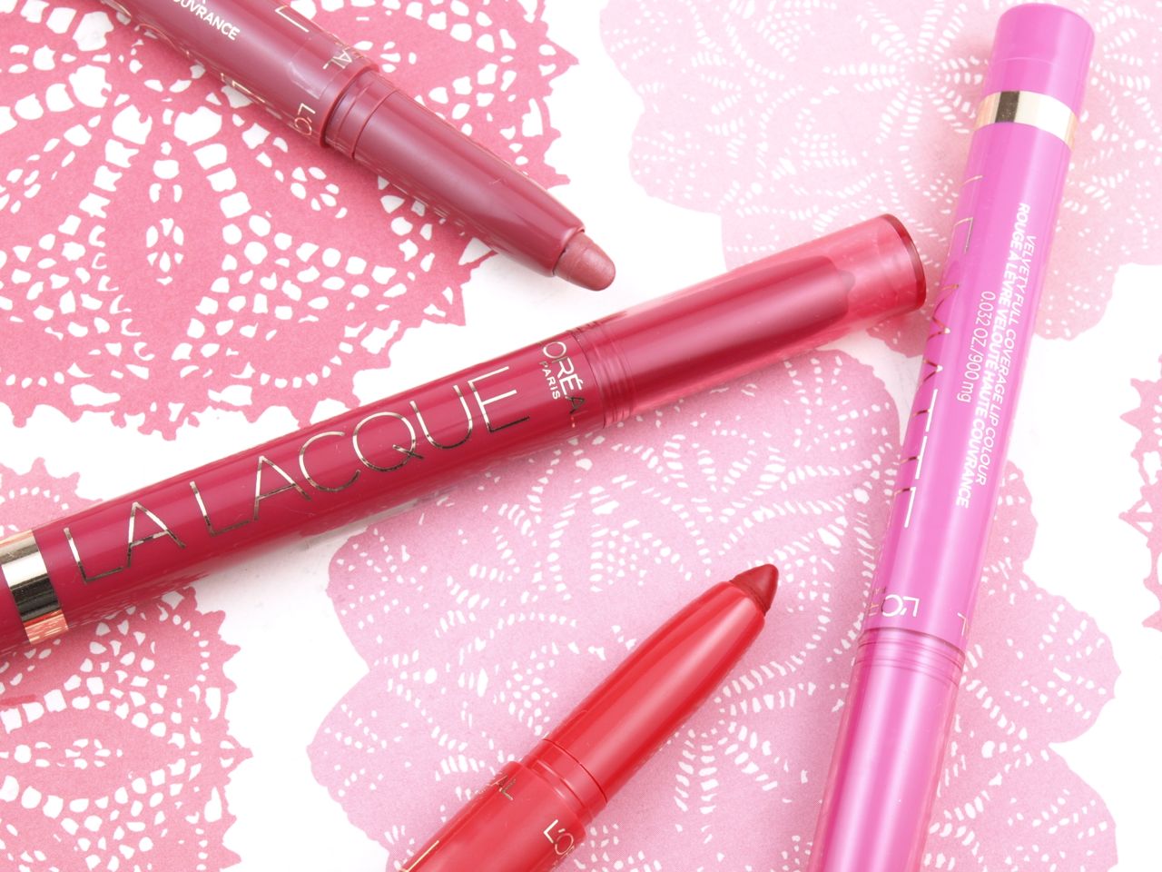 L'Oreal Le Matte & La Lacque Full Coverage Lip Colors: Review and ...