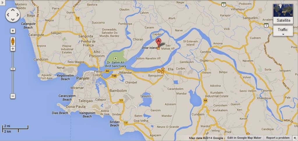 Detail Divar Island Goa India Location Map