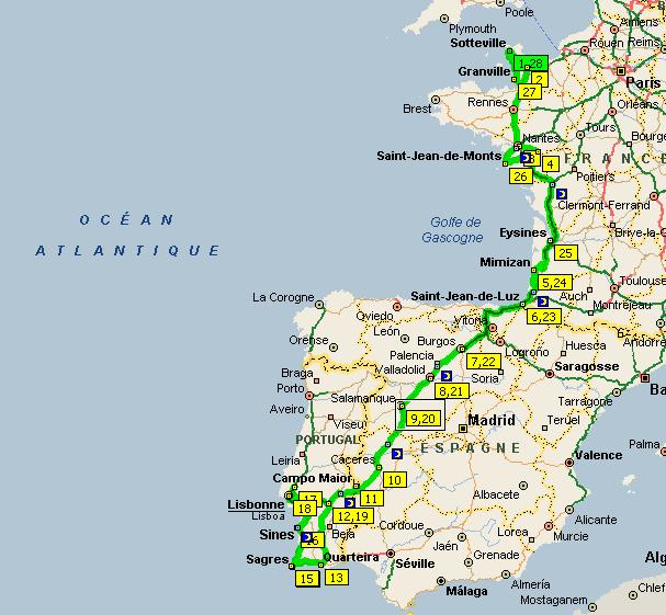 Voyage en Lusitanie: la carte de notre voyage