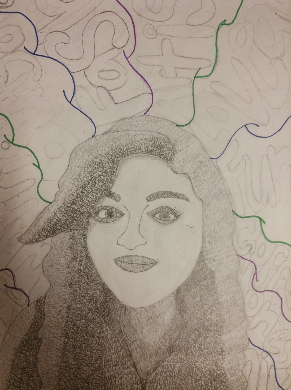 C.I.C.S. Bucktown Art: 8th/7th grade micrography portraits